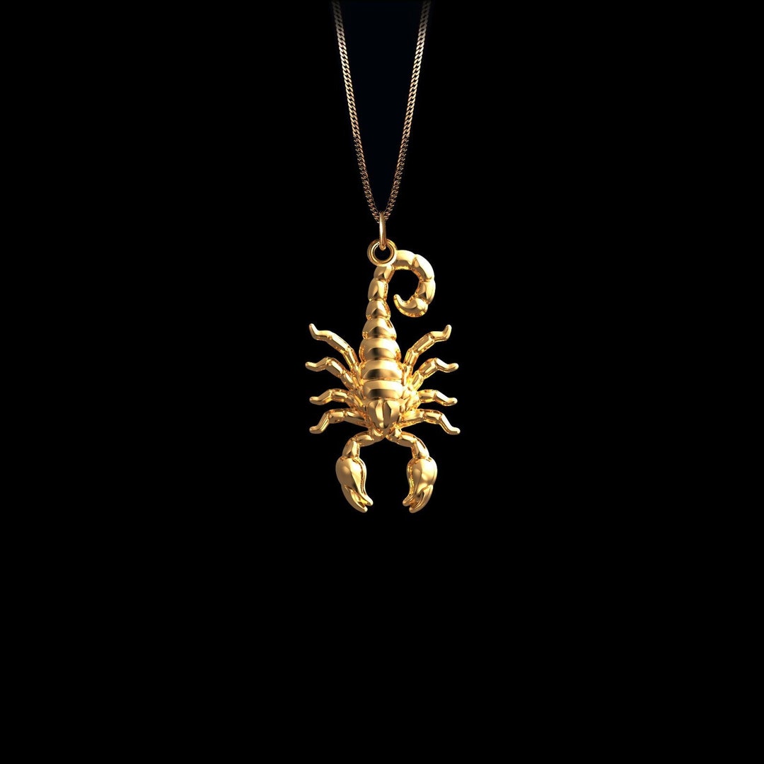 Gold Scorpio Pendant 2 Scorpio Necklace, Gold Scorpio Charm - Etsy