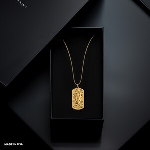 Gold Oni Mask Dog Tag Pendant Made in USA - Etsy