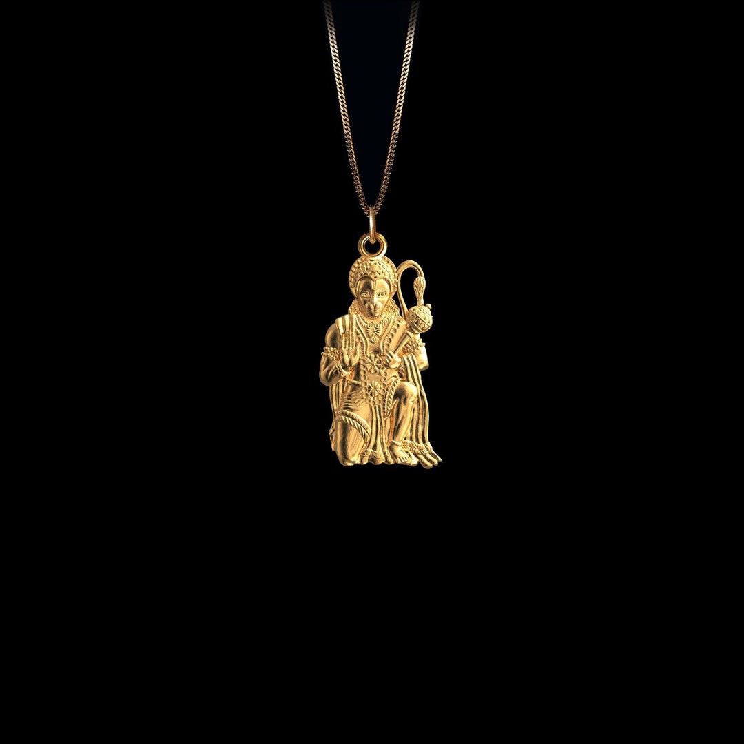 MINI Hanuman Pendant 3 1 14k Solid Gold Hanuman Necklace - Etsy