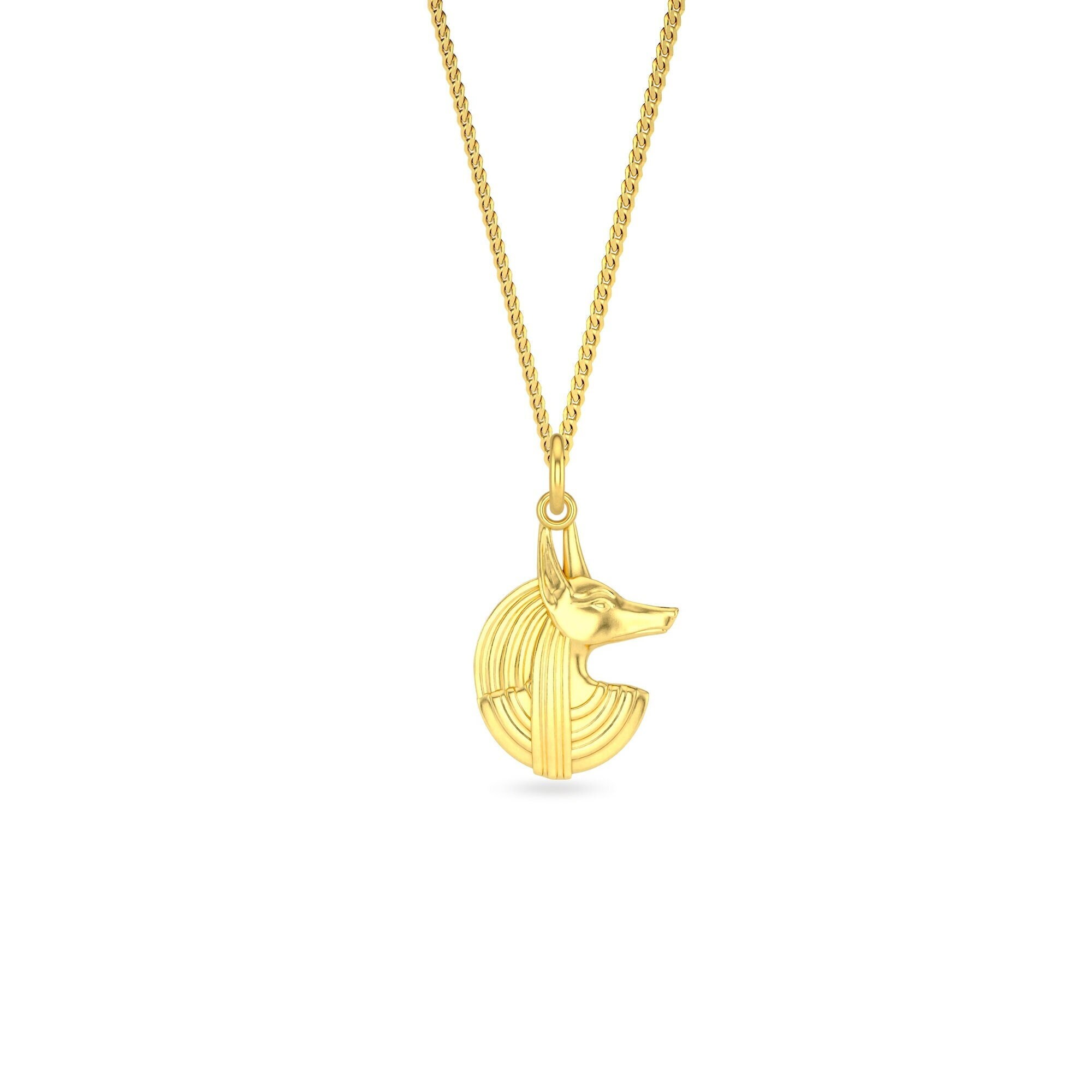 Gold Anubis Pendant 14k Solid Gold Anubis Necklace Horus - Etsy
