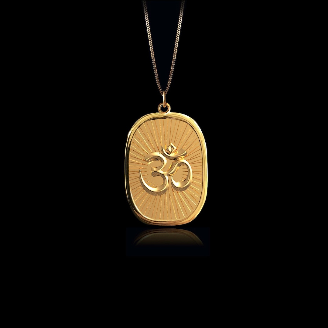 14k Solid Gold Om Necklace Gold Aum Pendant, Om Symbol Jewelry - Etsy