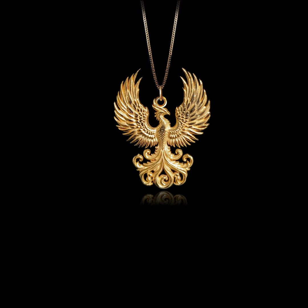 Gold Phoenix Pendant 10 - Made in USA - Etsy