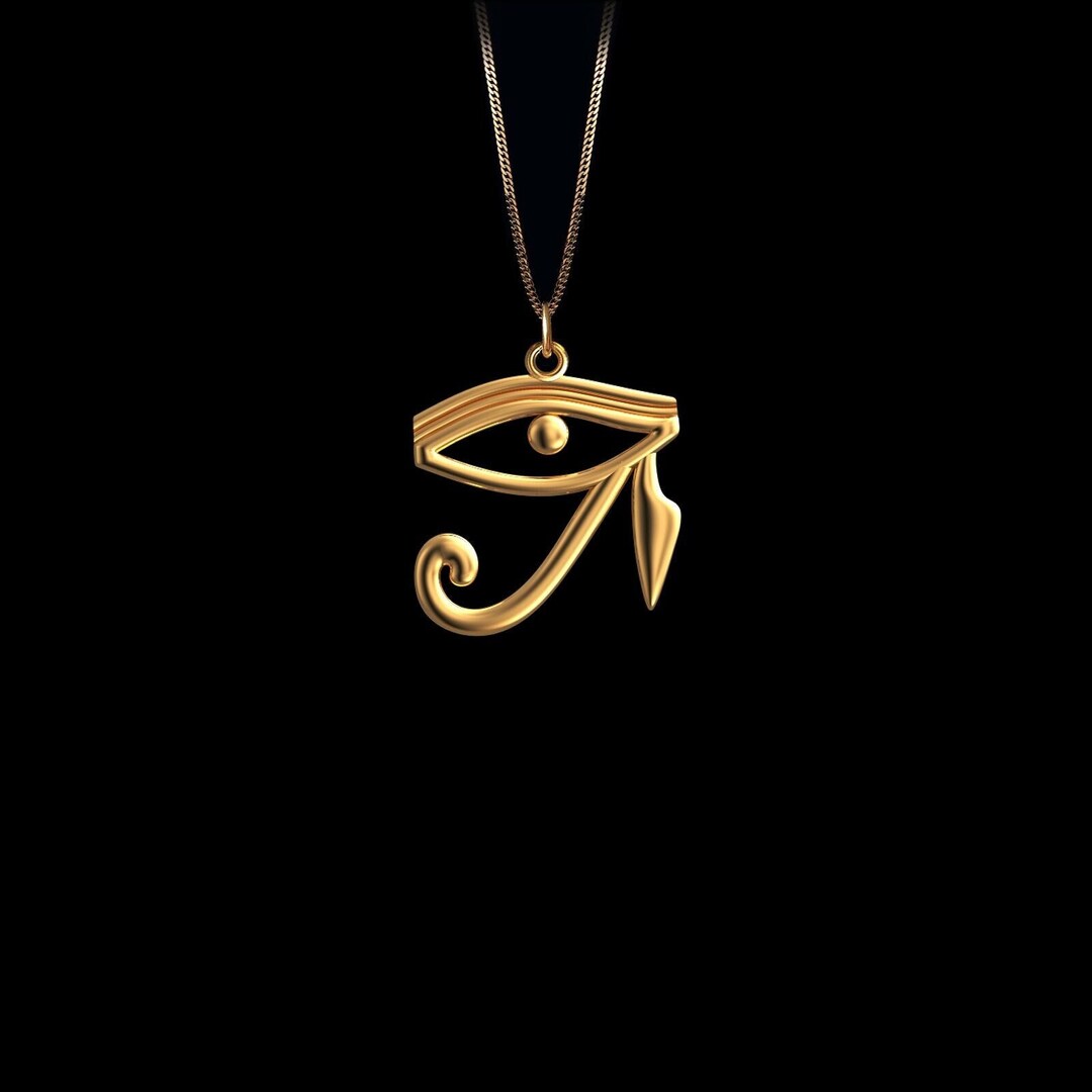 MINI Eye of RA Pendant in 14k Yellow Gold 22,5 Mm Gold Eye of Ra ...