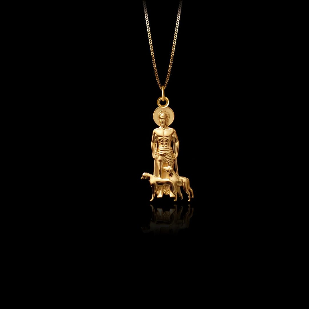 Solid Gold St Lazarus Pendant - Symbol of Healing & Compassion | Made ...