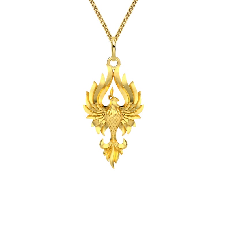 Gold Phoenix Necklace 14k Solid Gold Phoenix Necklace - Etsy