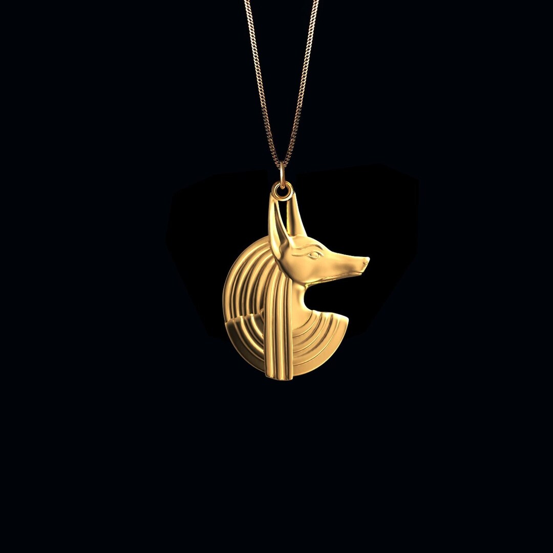 Gold Anubis Pendant 14k Solid Gold Anubis Necklace, Horus Pendant ...