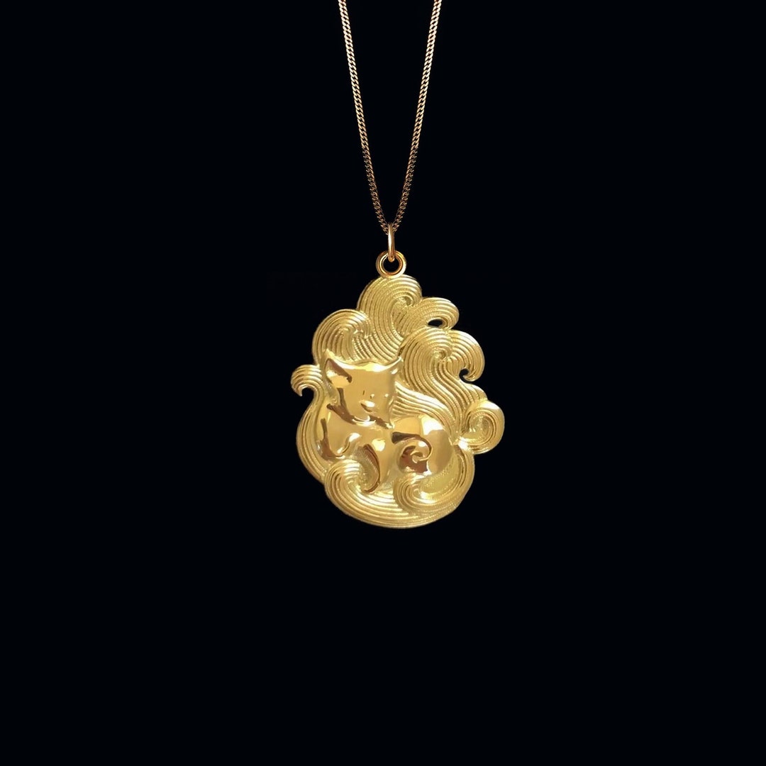 Gold Fox Necklace 14k Solid Gold Fox Pendant, Fox Necklace, Fox Charm ...