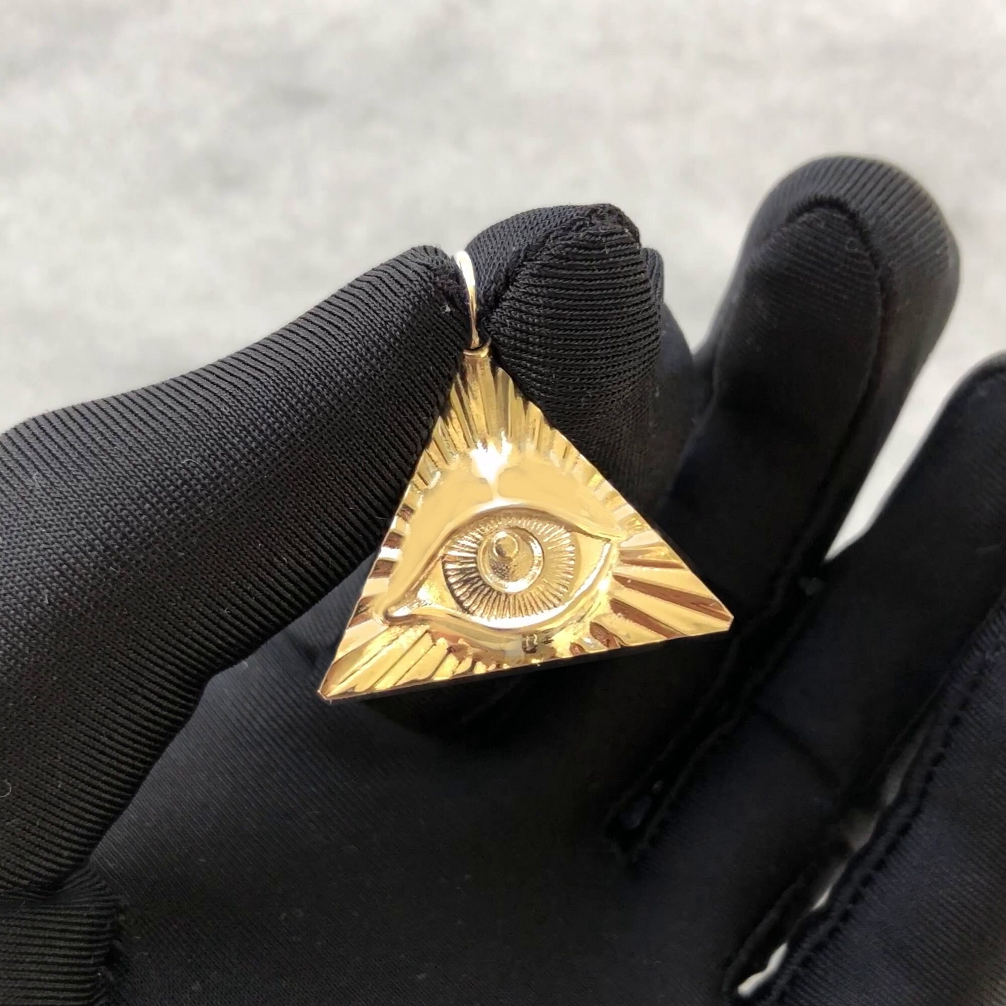 Gold Illuminati Pendant 14k Solid Gold Illuminati Necklace - Etsy UK