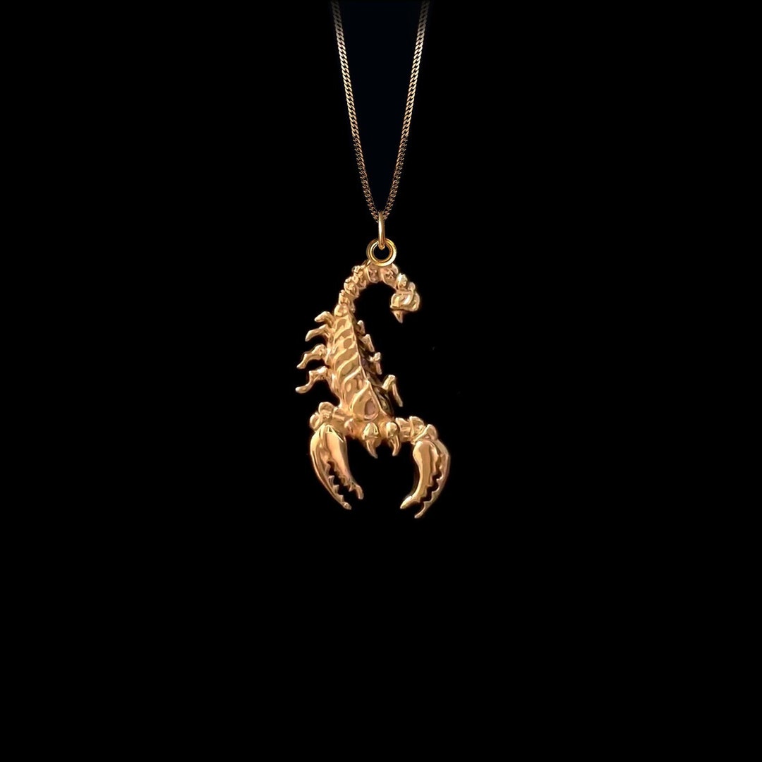 Scorpion Necklace 14K Solid Gold Scorpio Pendant, Scorpion Pendant ...