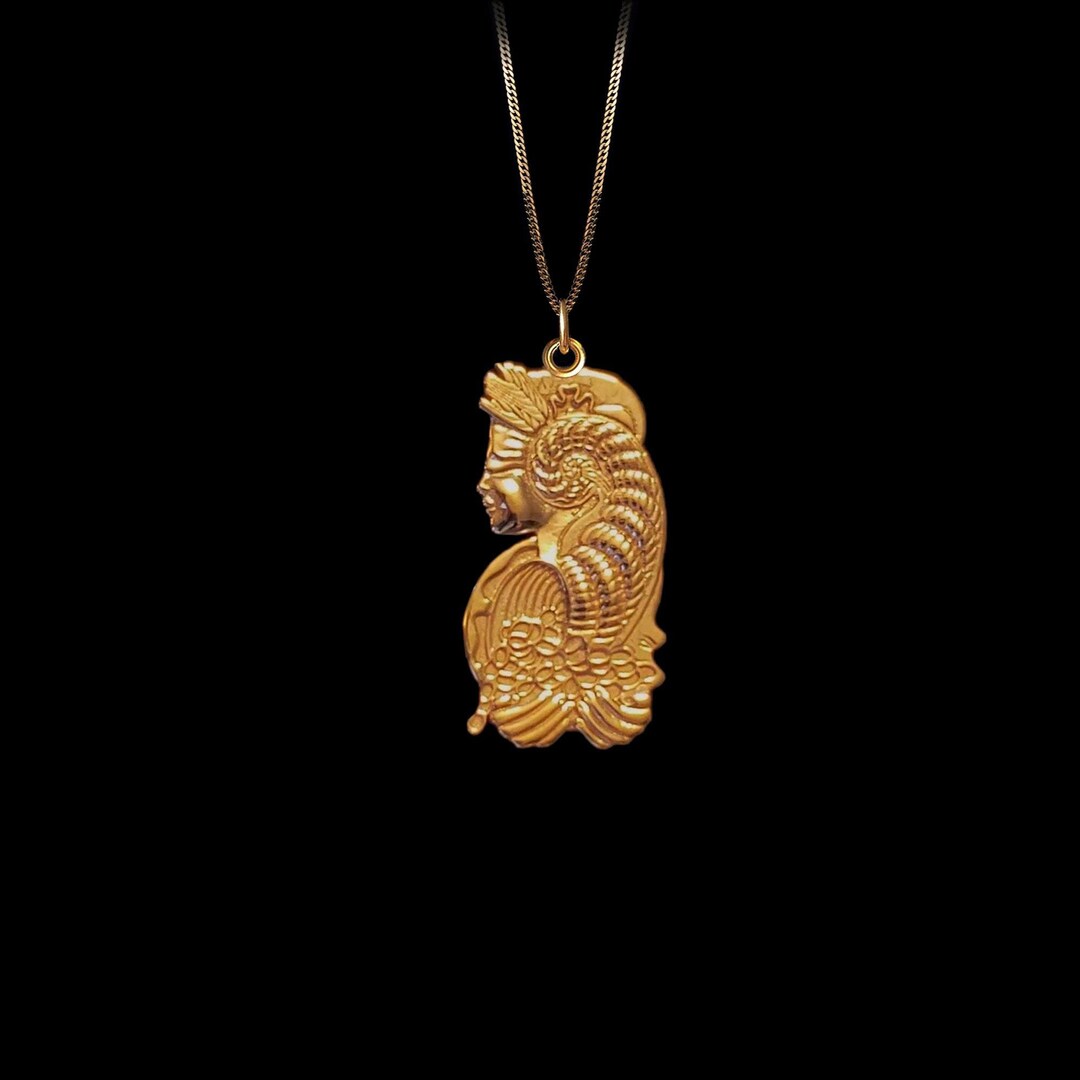 Gold Lady Fortuna Pendant - Solid Gold Fortuna Necklace, Roman Goddess ...