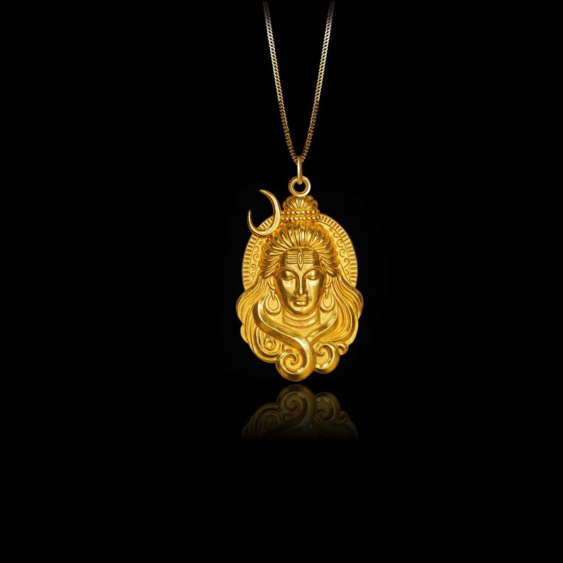 Gold Shiva Pendant - Solid Gold Shiva Necklace, Hindu Jewelry – Made in ...