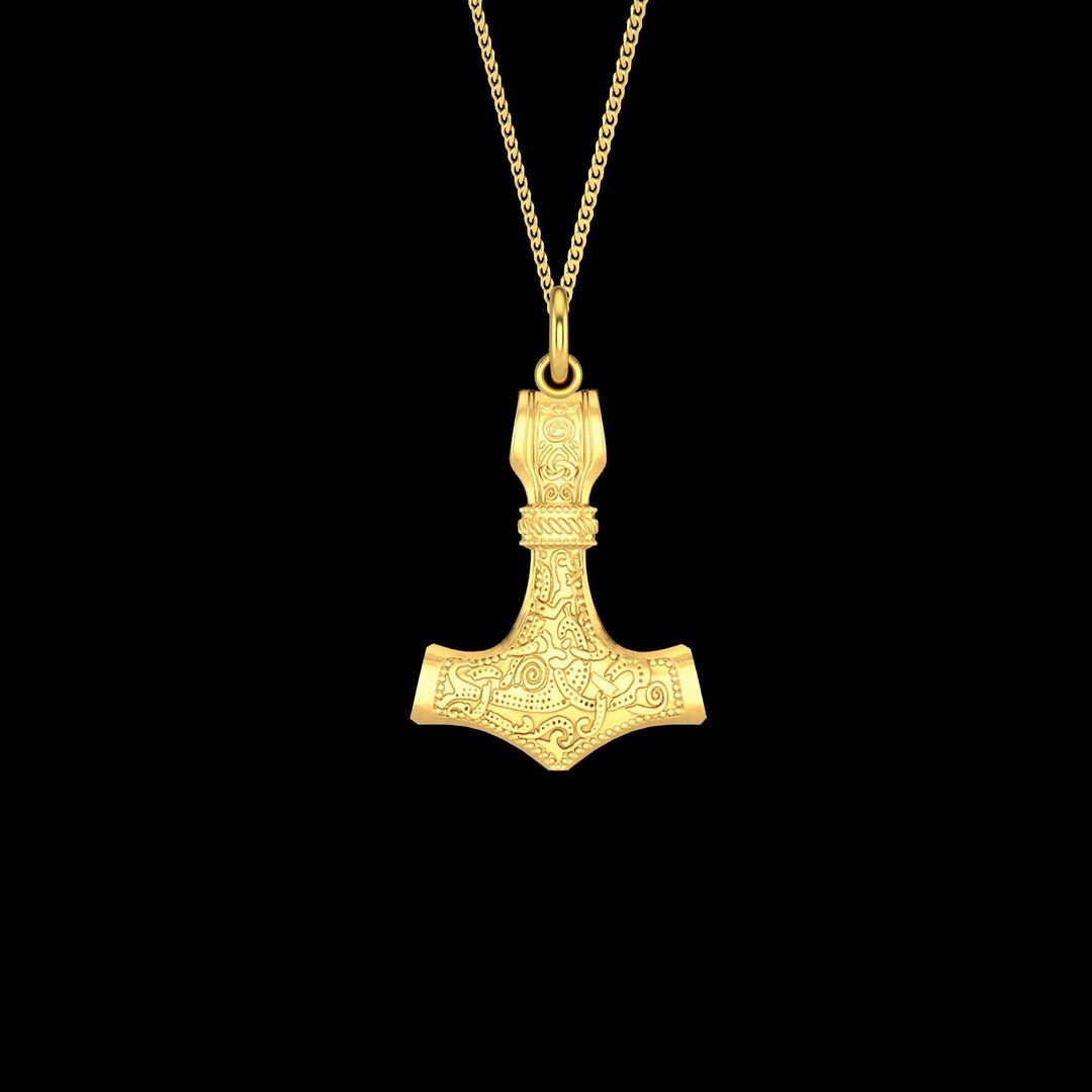 Gold Mjolnir Pendant 14k Solid Gold Mjolnir Hammer Necklace - Etsy
