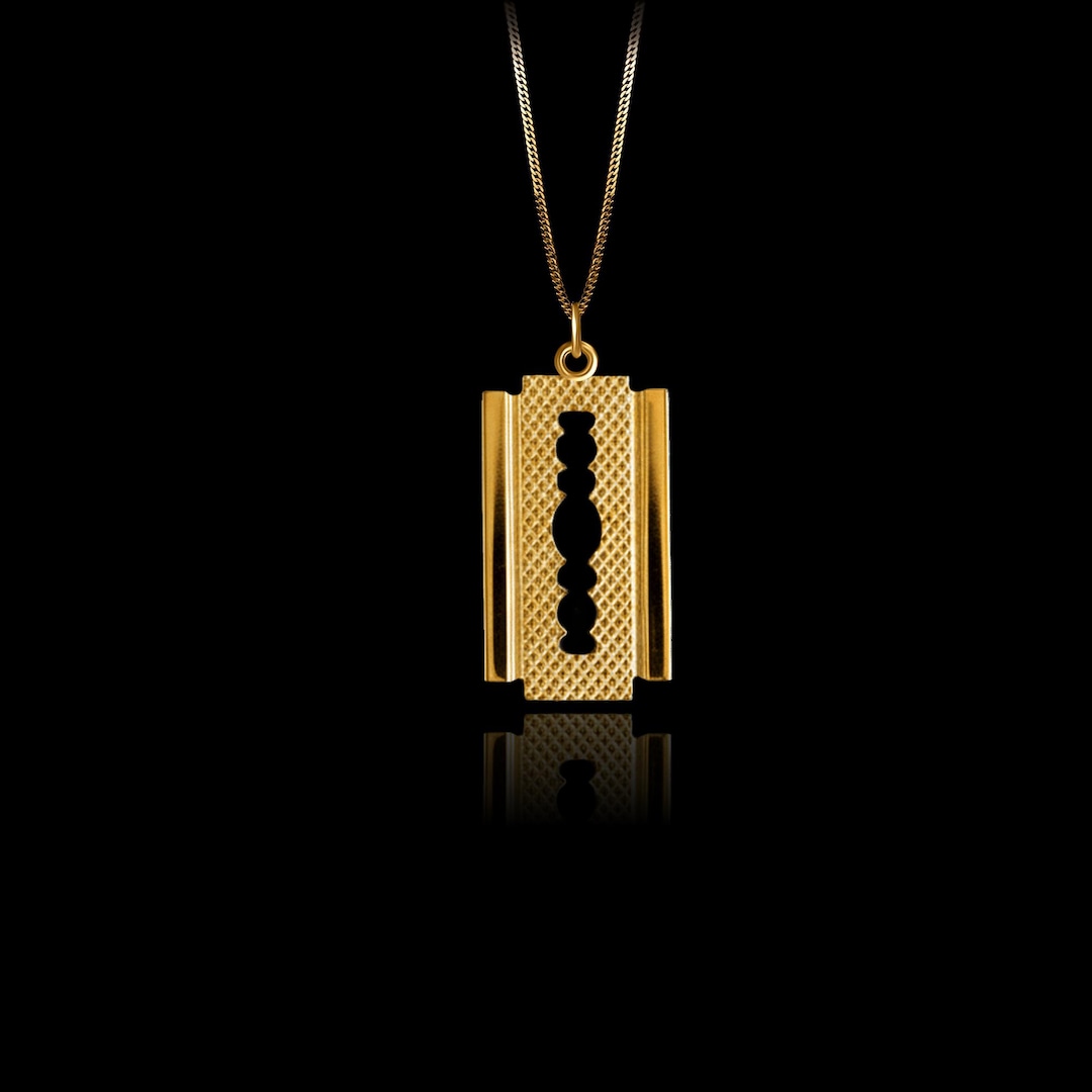 Gold Razor Blade Pendant - Symbol of Resilience | Made in USA - Etsy