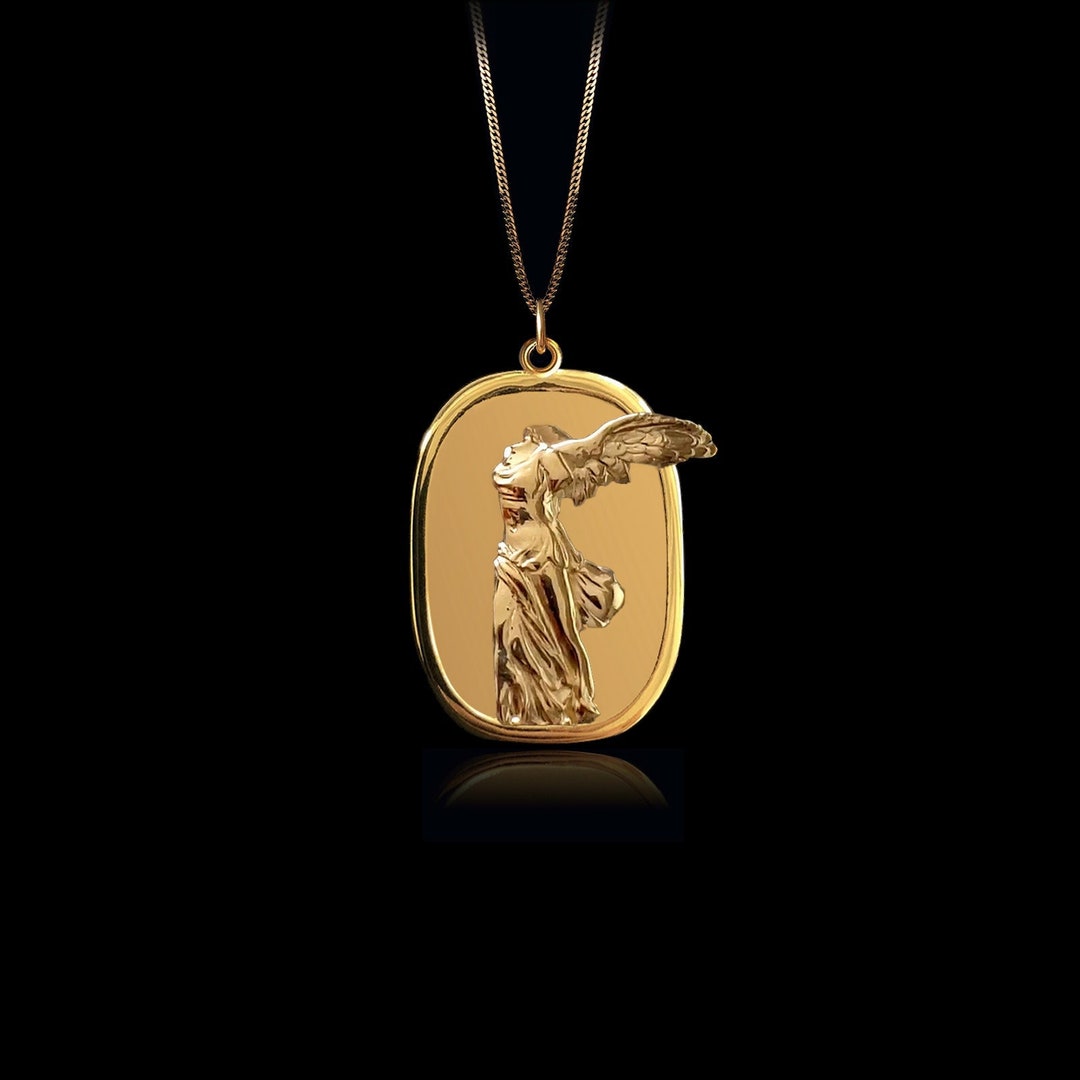 Victory of Samothrace Pendant 2 14k Solid Gold Samothrace Angel ...