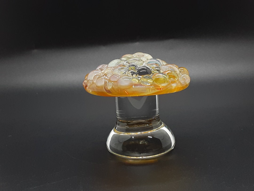 Large Hand Blown Glass Mushroom Figurine/paperweight - Etsy