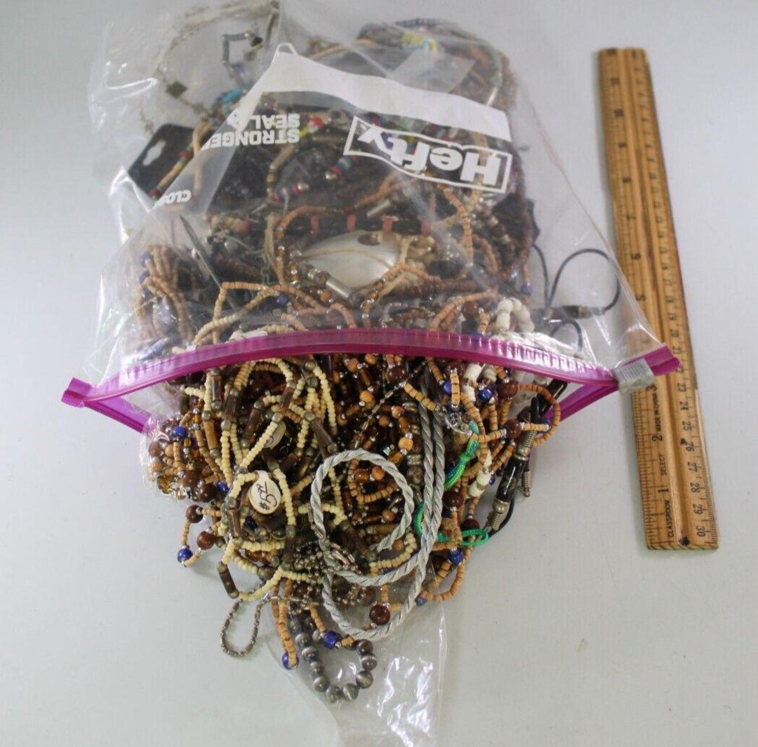 Huge Lot Vintage 1990s Beaded Bracelets Necklaces NOS Resellers ...