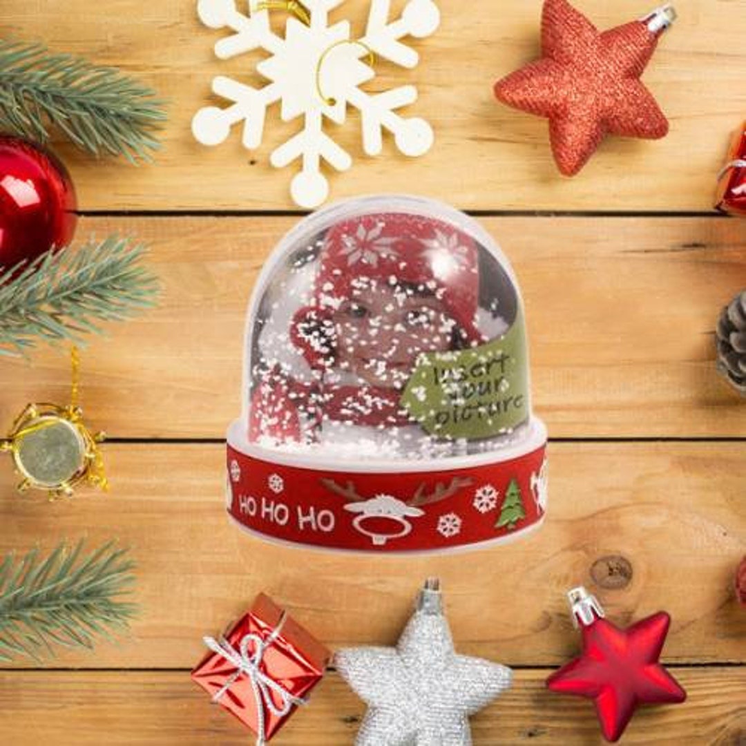 Personalised Premium Christmas Snow Dome. Two Personalised Photos ...