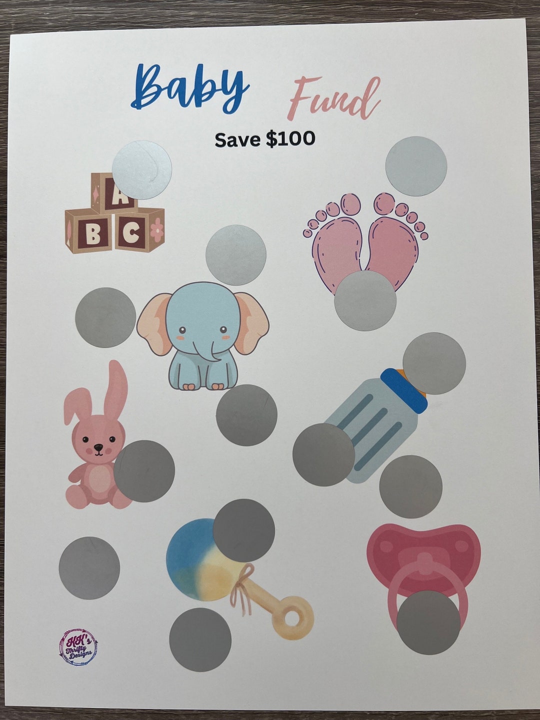 Baby Fund Money Challenge Save 100 Dollars Scratch Offs - Etsy