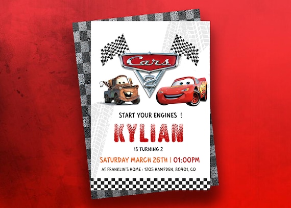 Cars Birthday Invitation Cars Party Invitation Birthday Boy - Etsy