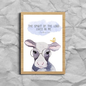 Cow Bible Verse Wall Art, Church Nursery Decor, Scripture Wall Art ...
