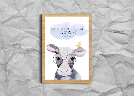 Cow Bible Verse Wall Art Church Nursery Decor Scripture Wall | Etsy