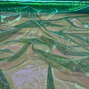 Organza, Green Iridescent, Sheer Light-weight Fabric, 51/52", DIY ...