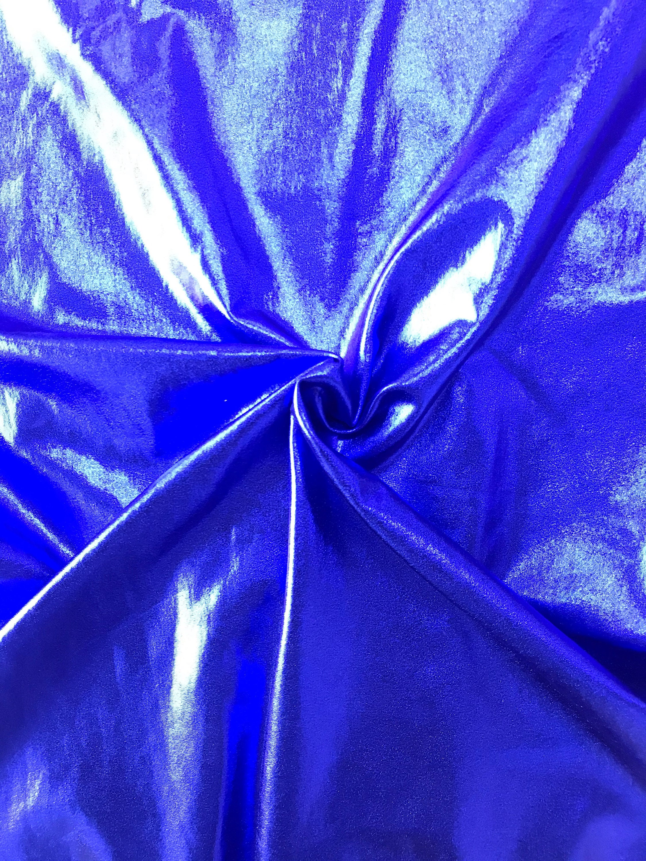 Royal Blue Metallic Lame Fabric 4-way Stretch Foil Fabric 6 | Etsy