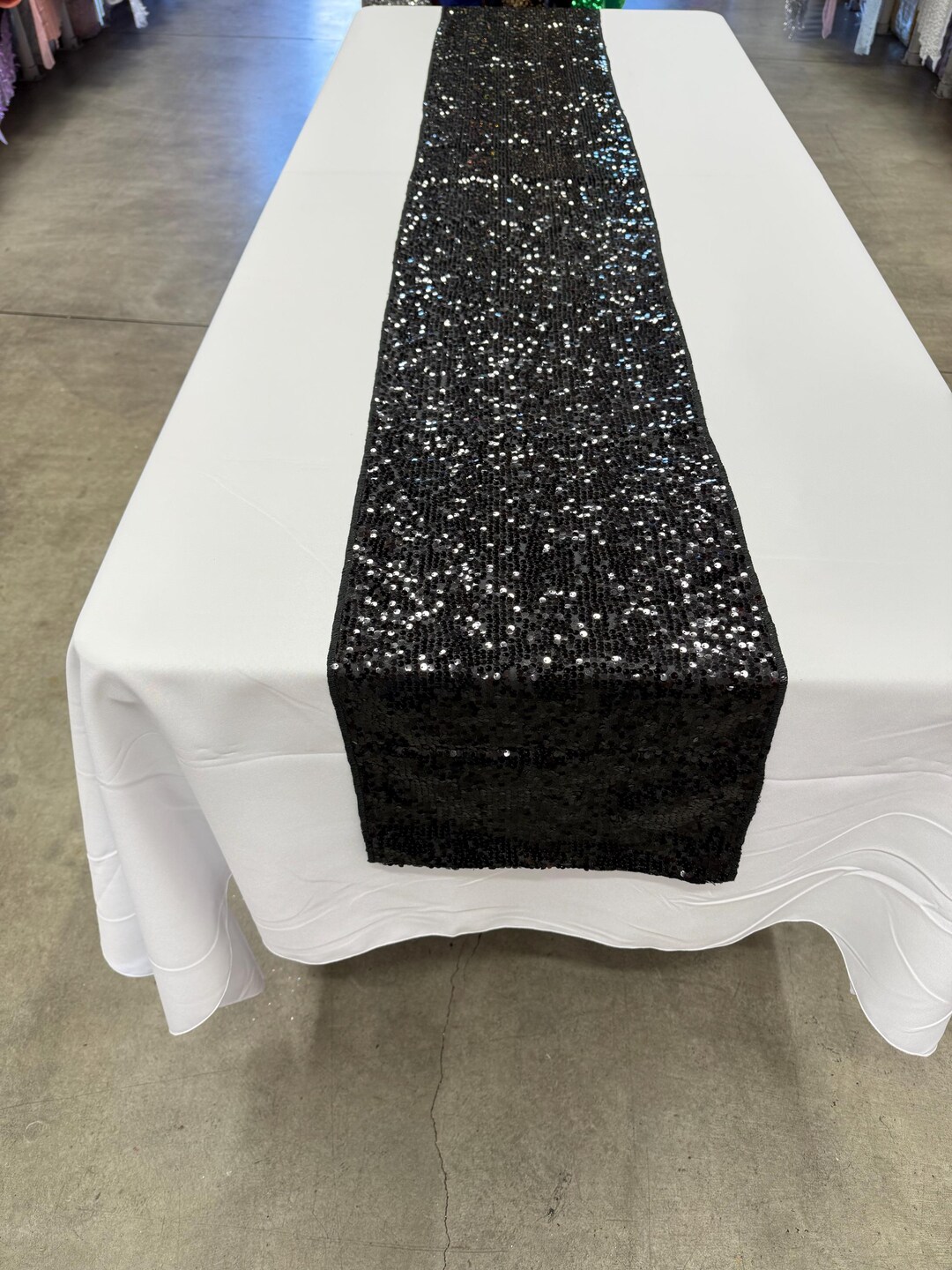 Black Sequins Table Runner: Glamorous Wedding Celebration Decor - Etsy