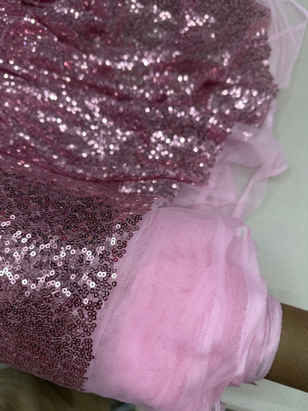 Light Pink Mesh Sequins, All Over 3mm Sequins, 59/60", by the Yard - Etsy
