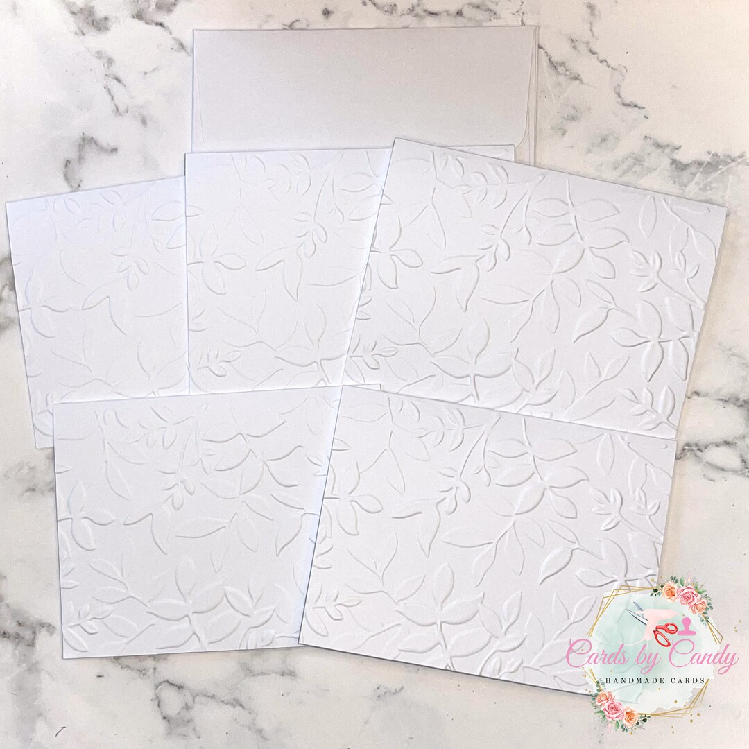 Handmade Embossed Blank Note Cards Set of 5 Cards With Envelopes - Etsy