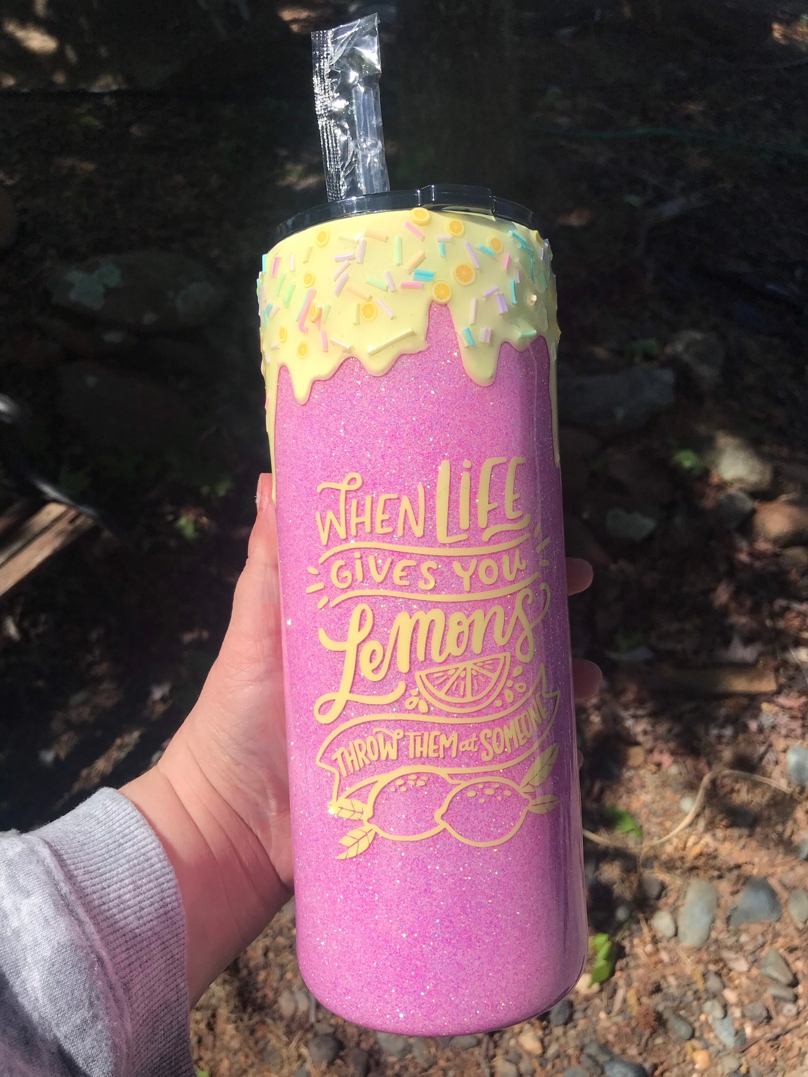 Pink Lemonade Drip Glitter Tumbler - Etsy