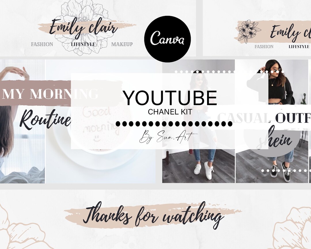 Template Youtube Channel | Editable Canva Template | Canva Template ...