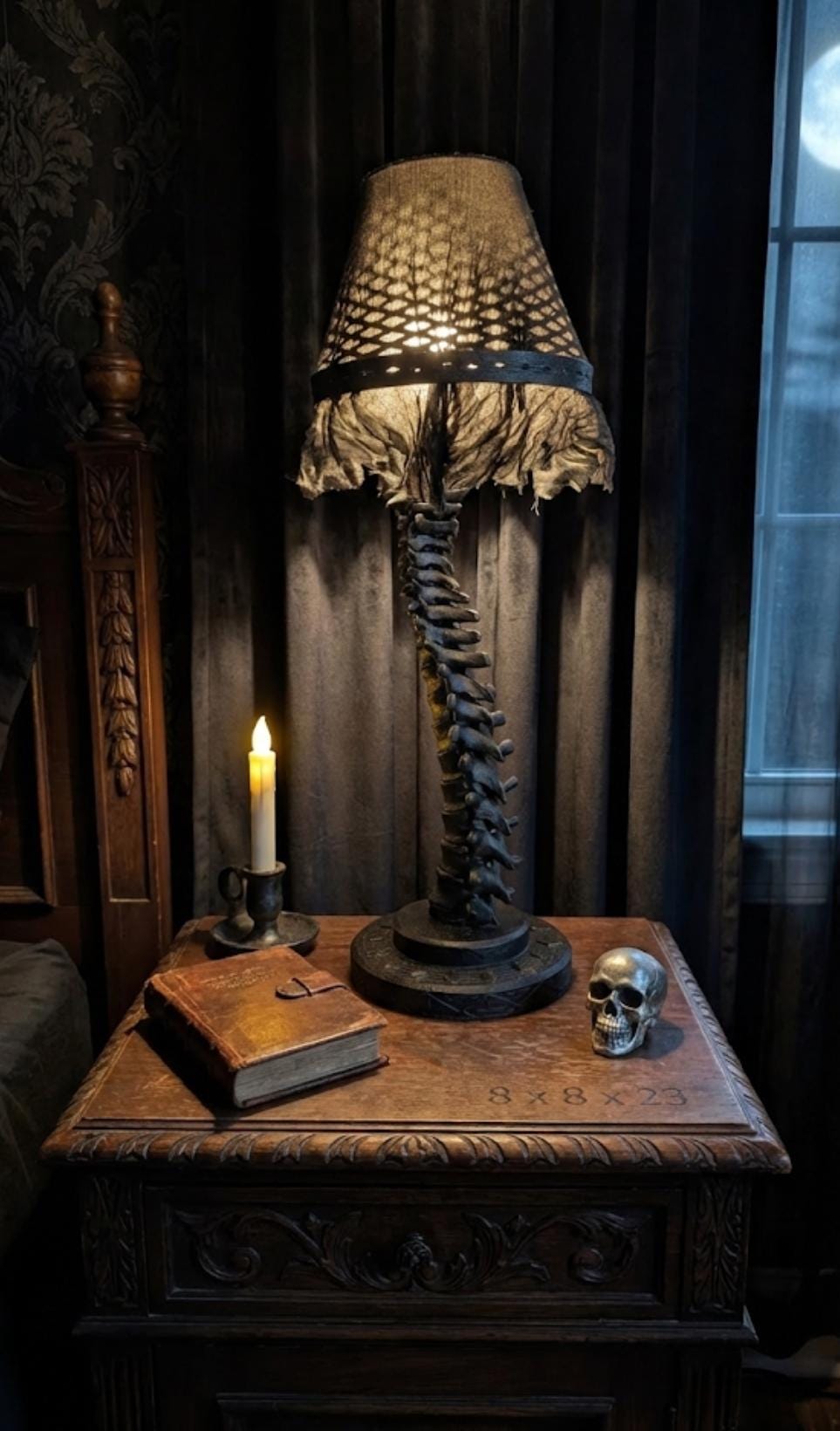 Gothic Skeleton Desktop Lamp - Life-size-anatomically Accurate Spine ...