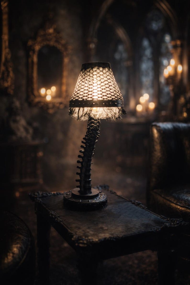 Gothic Skeleton Desktop Lamp - Life-size-anatomically Accurate Spine ...