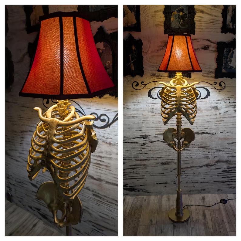 Gothic Skeleton Floor Lamp - Life-size-anatomically Accurate Lamp With ...