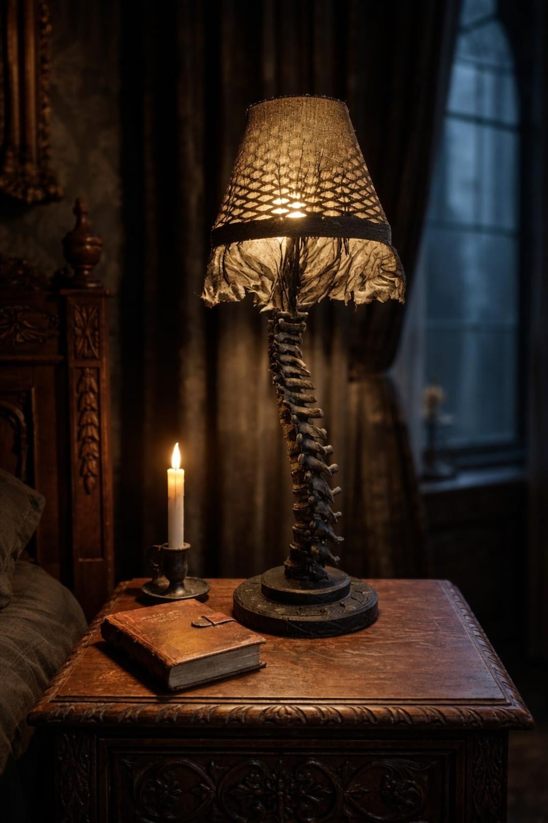 Gothic Skeleton Desktop Lamp - Life-size-anatomically Accurate Spine ...