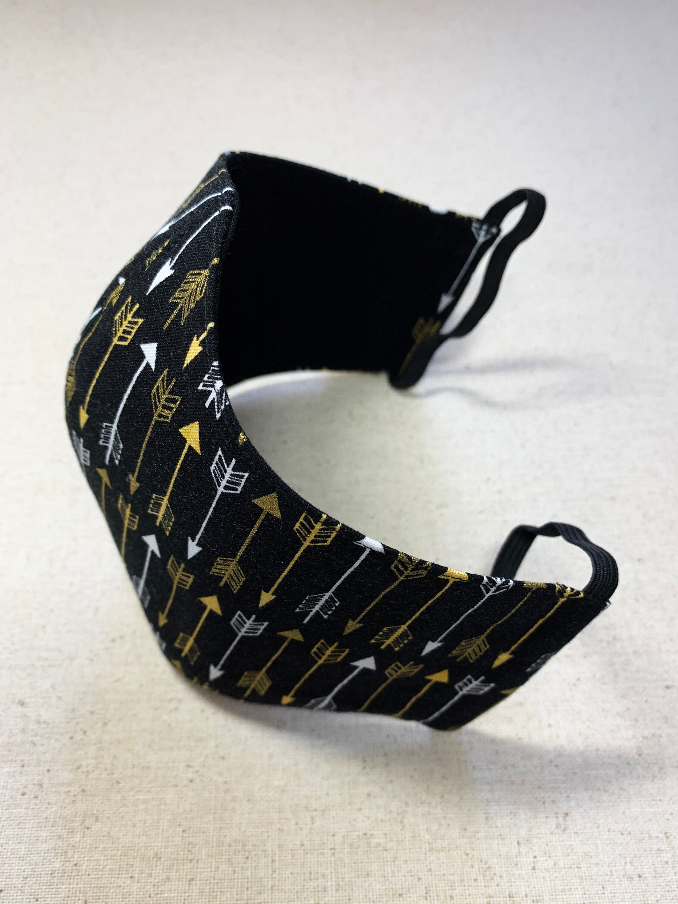 Glam Arrows Face Mask Made in USA Face Mask Black & Gold - Etsy