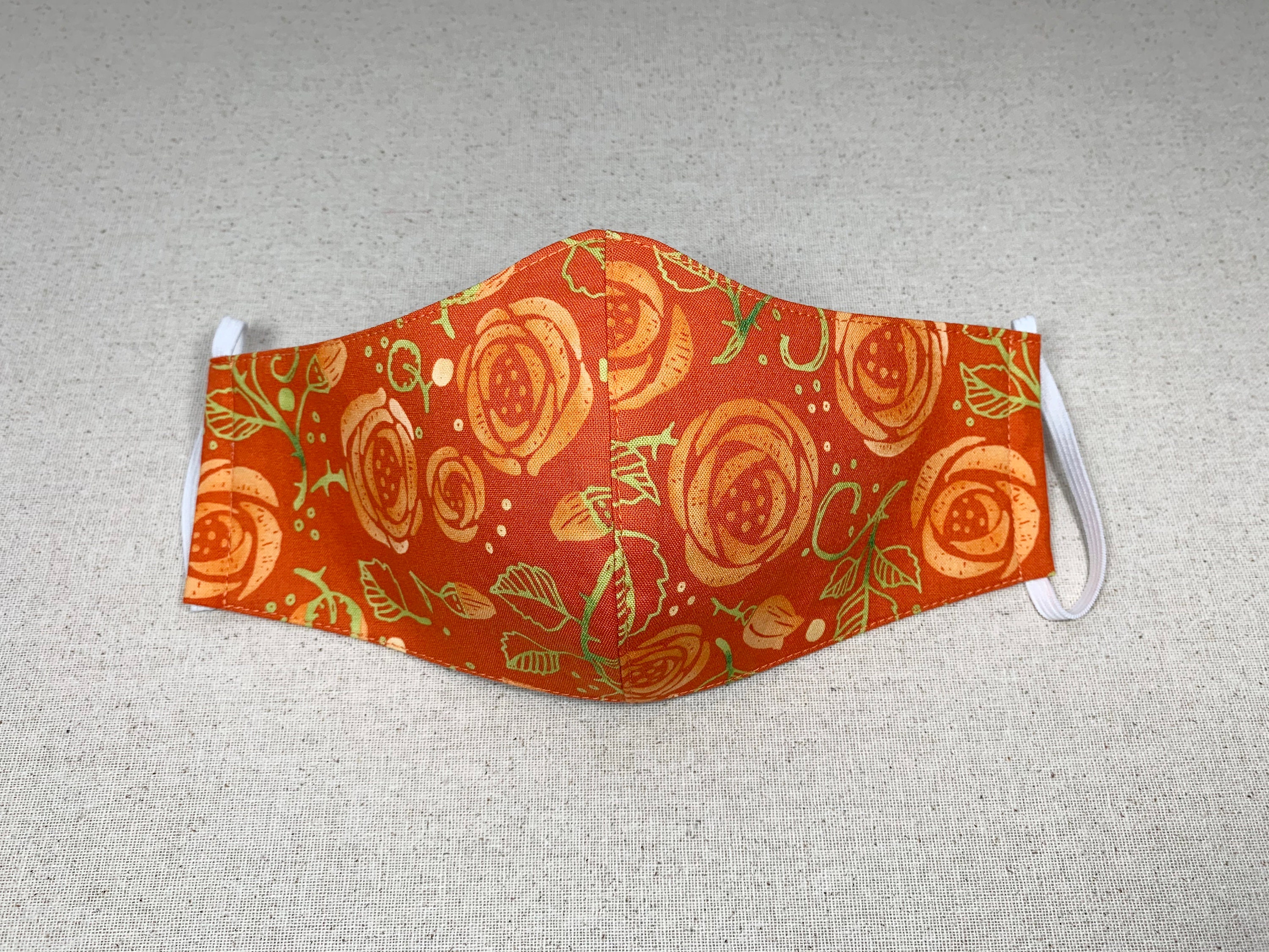 Orange Glow Roses Face Mask Made in USA Face Mask Orange - Etsy