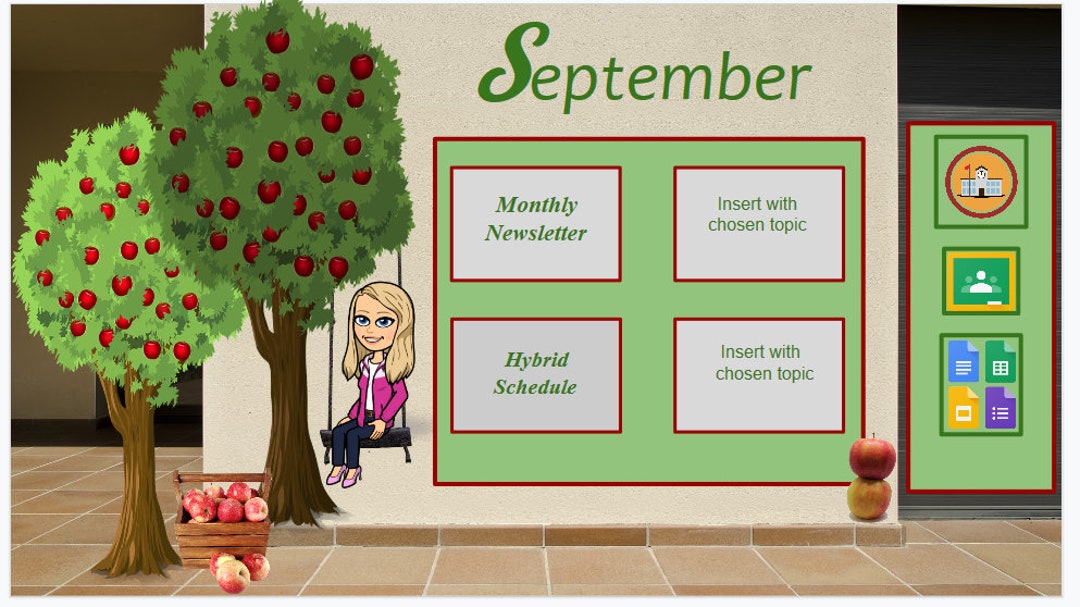 Bitmoji Classroom-september Monthly Newsletter/update (includes an ...