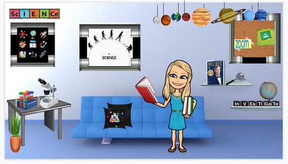 Bitmoji Virtual Classroom-science - Etsy