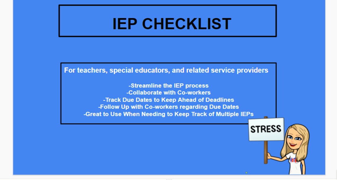 IEP Google Slides/powerpoint Template-includes an IEP Checklist! - Etsy