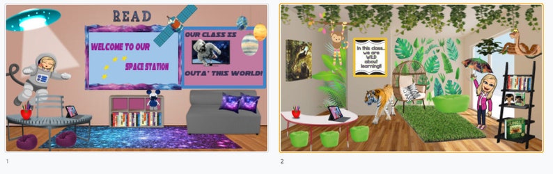 Bitmoji Virtual Classroom-jungle and Space Theme (2 Classrooms!) - Etsy