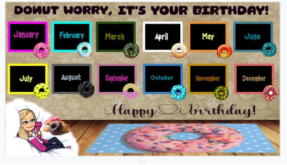 Bitmoji Virtual Room-happy Birthday Donut Theme | Etsy