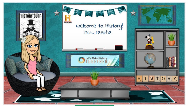Virtual Bitmoji Classroom-history/social Studies Room - Etsy
