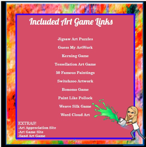 Virtual Classroom: Art Class Theme (includes 10 Interactive Art Game ...