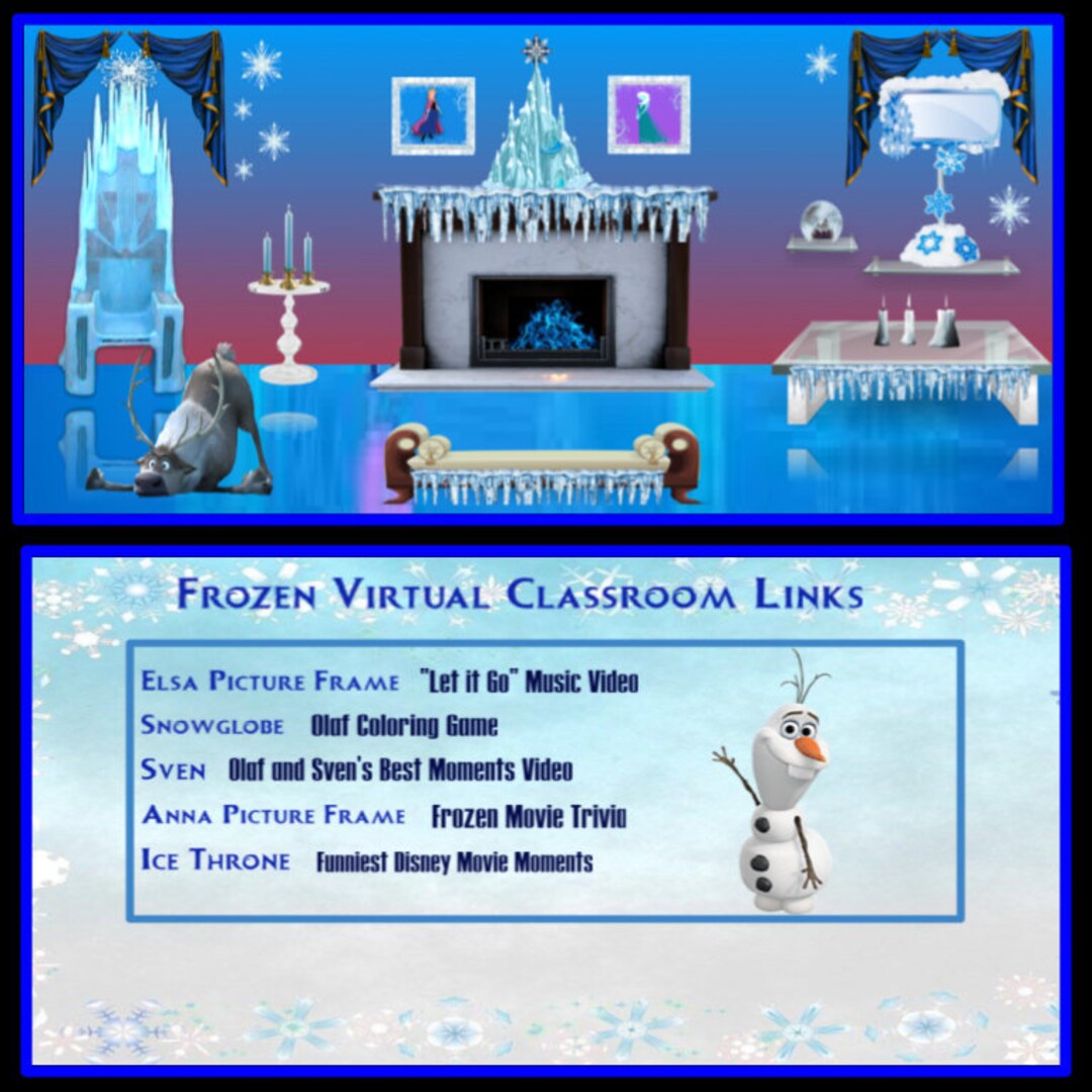 Elegant Frozen Virtual Classroom- Includes 5 Interactive Links and 4 ...