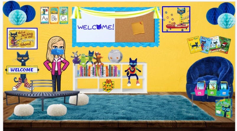 Bitmoji Virtual Classroom-pete the Cat - Etsy