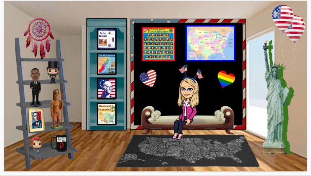 Bitmoji Virtual Us History Classroom 10 Links Included Etsy