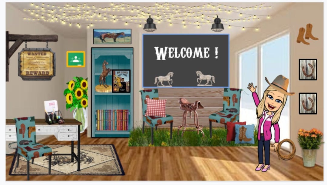 Bitmoji Virtual Classroom- Wester/horse Theme (2 Classrooms!) - Etsy