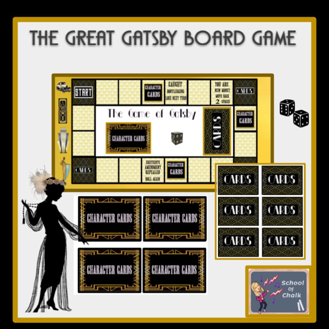 The Great Gatsby Board Game-no Prep, Fun, Engaging, Interactive! - Etsy
